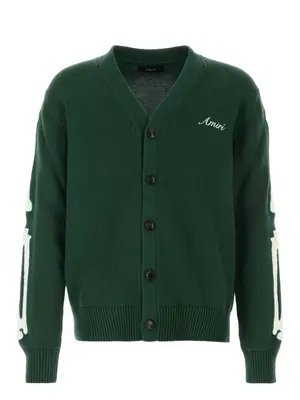 Amiri Bone-embroidered Cardigan - Green