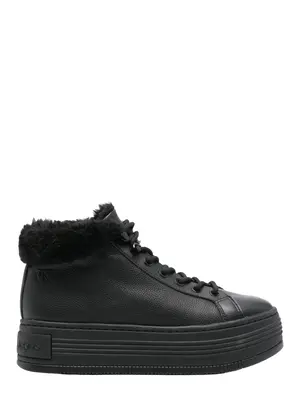 Calvin Klein Leather Flatform Sneakers - Black