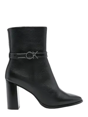 Calvin Klein 80mm Leather Boots - Black