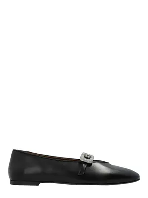 GIUSEPPE ZANOTTI Georgia Buckle Ballet Flats - Black
