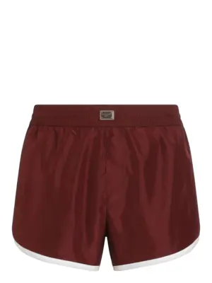 Dolce & Gabbana Logo-plaque Swim Shorts - Red