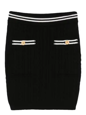 Alessandra Rich Cable-knit Mini Skirt - Black