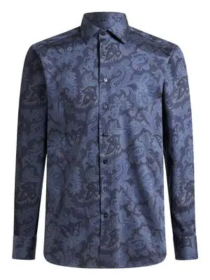 Etro Paisley-print Poplin Shirt - Blue