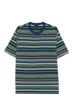 Paul Smith Striped Cotton T-shirt Green