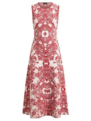 Etro Patterned Jacquard Midi Dress - Red