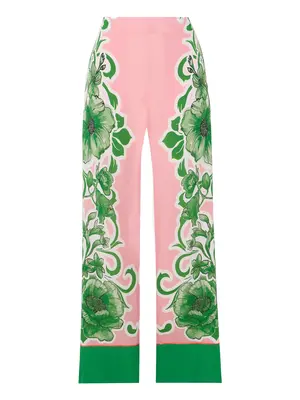 Borgo De Nor Havana Floral-print Crepe Straight-leg Trousers - Multi