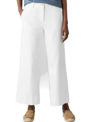 Eileen Fisher Ankle Wide Leg Jeans - White