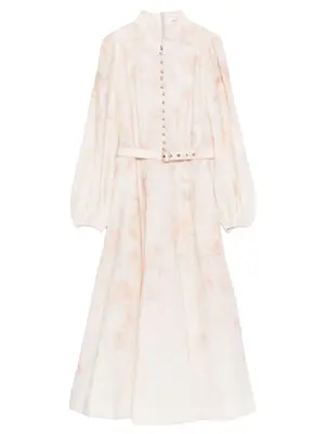 Zimmermann Crushed Midi Dress - Pink