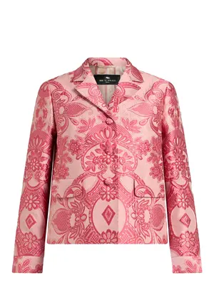 Etro Brocade-effect Floral Jacket - Pink