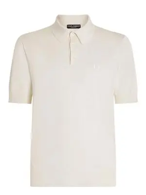 Dolce & Gabbana Logo-embroidered Polo Shirt - White