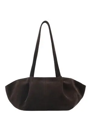 Mango Suede Shoulder Bag - Chocolate