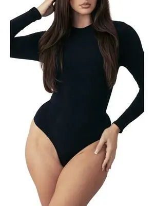 PINSY Butter Sculpt Long Sleeve Bodysuit - Black