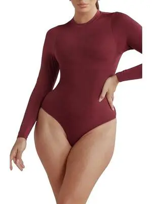 PINSY Butter Sculpt Long Sleeve Bodysuit - Dark Cherry