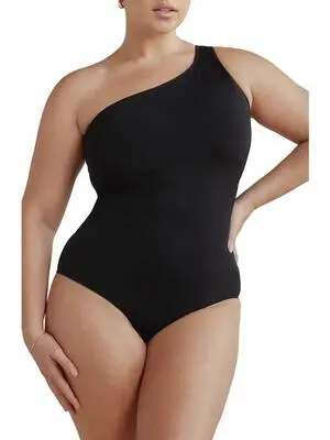 PINSY Butter Sculpt One-shoulder Bodysuit - Black