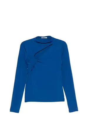 Patrizia Pepe Cut-out Draped Top - Blue