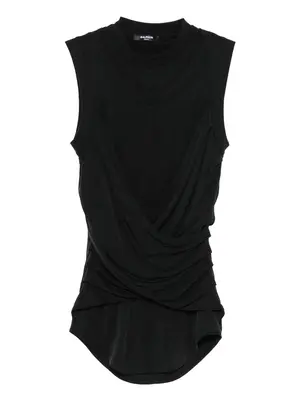 Balmain Double-collar Top - Black