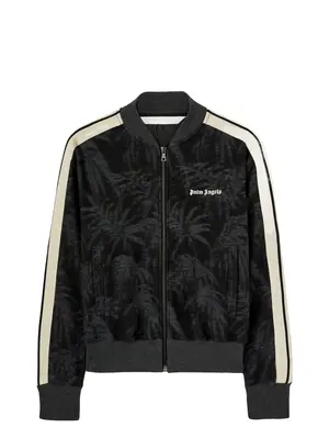 Palm Angels Jacquard Zipped Sweater - Black