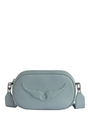 Zadig&Voltaire Leather Camera Crossbody Bag With Earphone Case Blue
