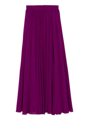 Elie Saab Silk Maxi Skirt - Purple