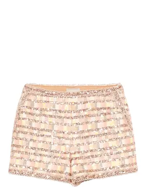 Elie Saab Tweed Sequin Shorts - Pink