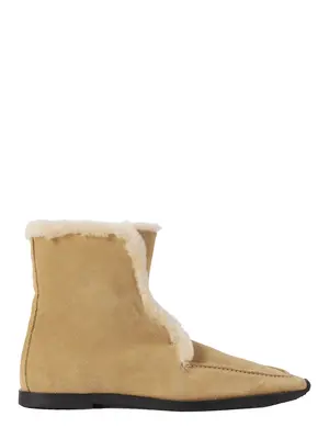 TOTEME Shearling Ankle Boots - Brown