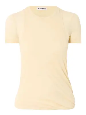 JIL SANDER Jil Sander Layered Cotton-Crepe T-shirt Beige