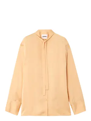 JIL SANDER Tie-neck Satin Shirt - Neutrals