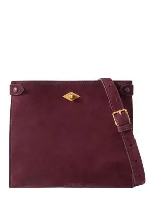 METIER Stowaway Suede Shoulder Bag - Burgundy