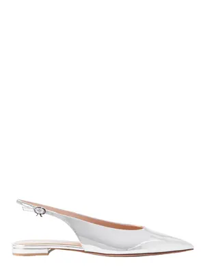 GIANVITO ROSSI Robbie Mirrored-leather Slingback Flats - Silver
