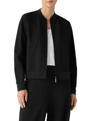 Eileen Fisher Stand Collar Jacket - Black