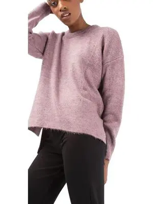 Topshop Pointelle Boxy Sweater Lilac
