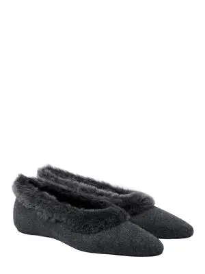 TOTEME Shearling-lined Ballet Flats
