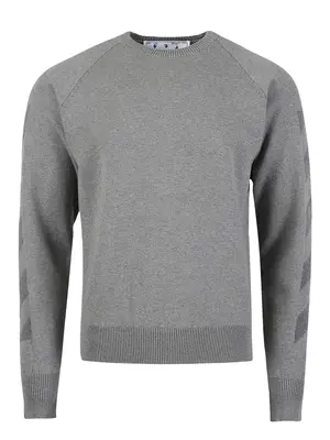 Off-White Diag Sweat It Knit Crewneck - Grey