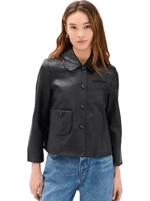 Ba&sh Mylos Leather Jacket - Noir