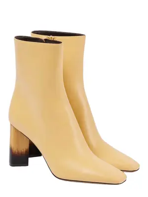 Chloé Georgia Leather Ankle Boots - Beige