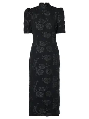 Remain Birger Christensen Jacquard Midi Dress - Black