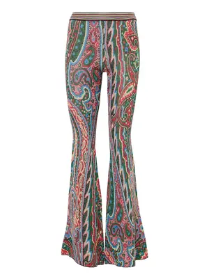 Etro Knitted Paisley Jacquard Flared Pants - Multicoloured