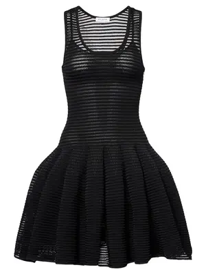 Alaïa Crinoline Knitted Mini Dress - Black