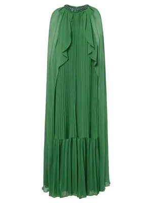 SELF-PORTRAIT Caped Chiffon Gown - Green