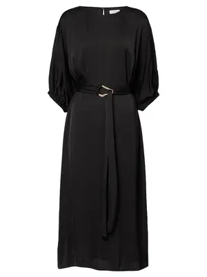 Velvet By Graham & Spencer Laurel Satin Midi Dress - Black