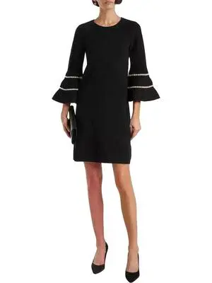 Carolina Herrera Embellished Wool-blend Minidress - Black