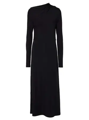 TOTEME Draped Jersey Maxi Dress - Black