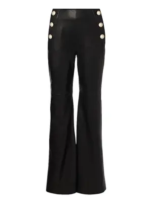 Dorothee Schumacher Sleek Statement Leather Flared Pants - Black