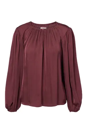 Velvet By Graham & Spencer Riona Satin Blouse - Brown