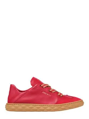 JIMMY CHOO Diamond Light Flex Leather Trainers - Ruby Red