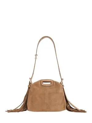 Maje Mini Suede Miss M Shoulder Bag - Brown