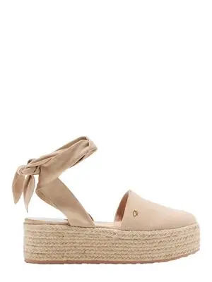 GIANVITO ROSSI Velour Platform Espadrilles - Neutral