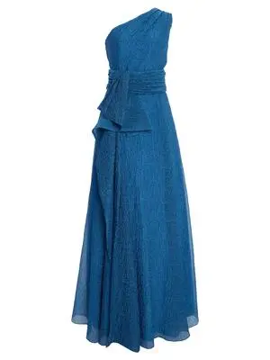 Erdem Asymmetric Crepe Gown - Blue