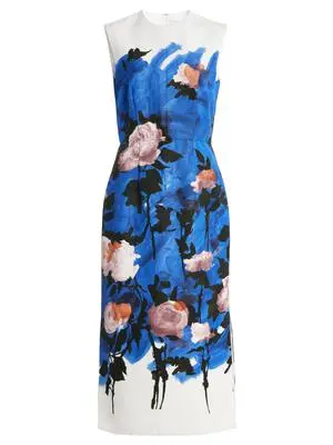 Erdem Printed Cotton-Blend Midi Dress Multi