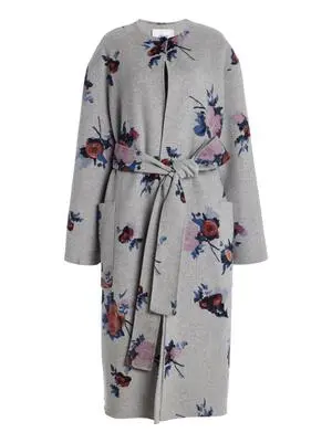 Erdem Oversized Belted Wool Coat - Grey